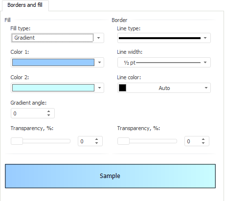 Setting Up Border and Fill